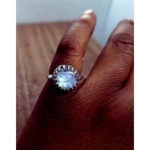 Handmade | Jewelry | Moonstone Crown Crystal Ring Sterling Silver Ring ...